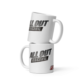 All Out Racing White glossy mug
